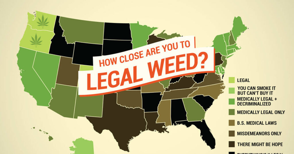 Cannabis Laws by State ─ Updated List of Legal and Illegal Regions in ...